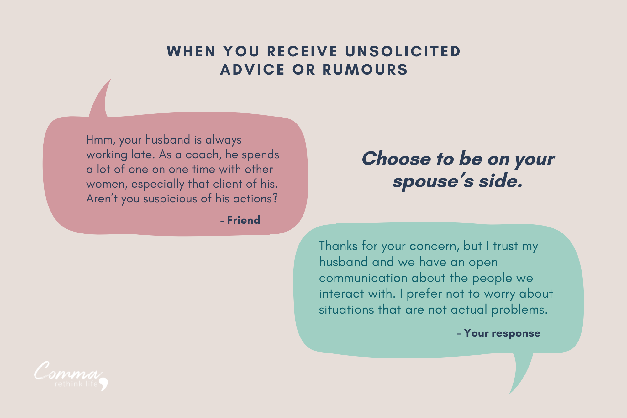 Four Ways to Respond Instead of React, to Unhelpful Advice – Comma ...